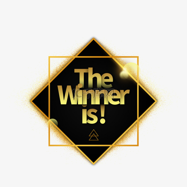 方形几何渐变金色the winner is短句素材图片免费下载-千库网