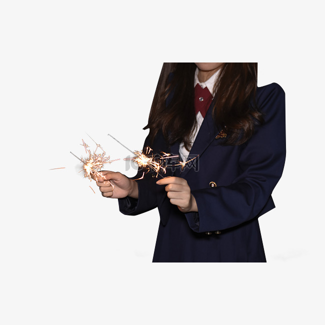 夜晚手持烟花棒素材图片免费下载-千库网