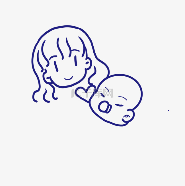 母婴简笔画素材图片免费下载-千库网