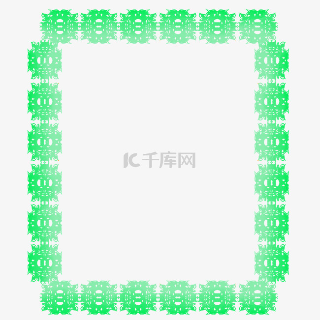 绿色花边边框插画素材图片免费下载-千库网