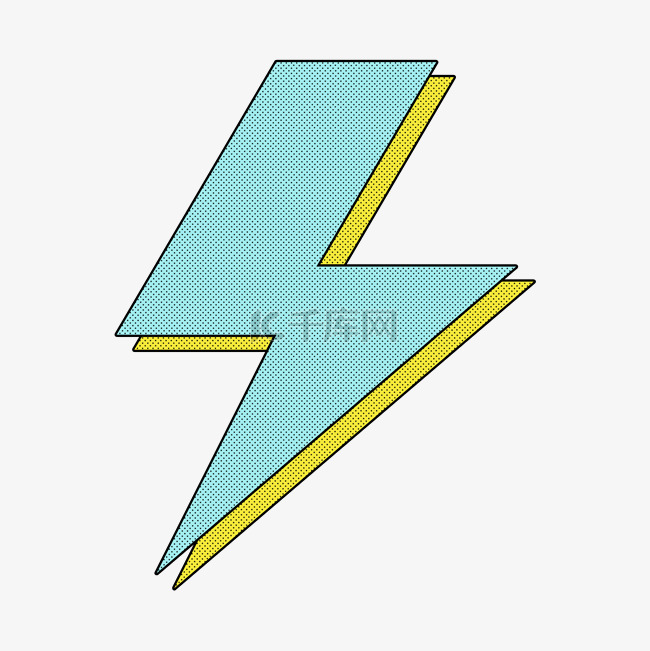 卡通手绘双色闪电素材图片免费下载-千库网