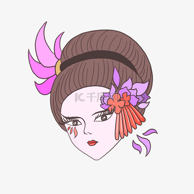 日本文化舞姬头像素材图片免费下载-千库网