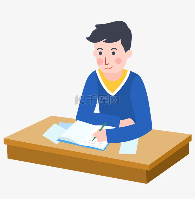 勤奋写作的男作家素材图片免费下载-千库网