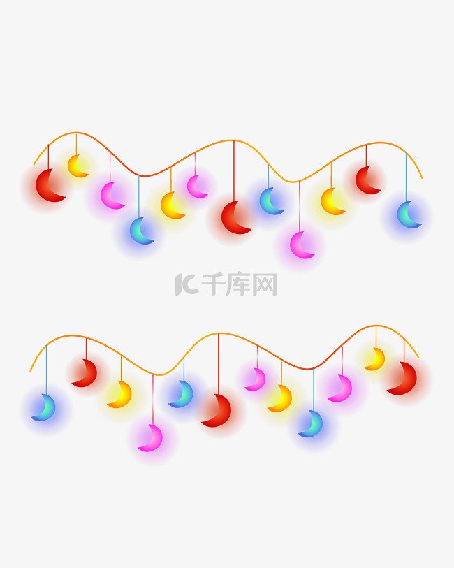 彩色的灯串素材图片免费下载-千库网