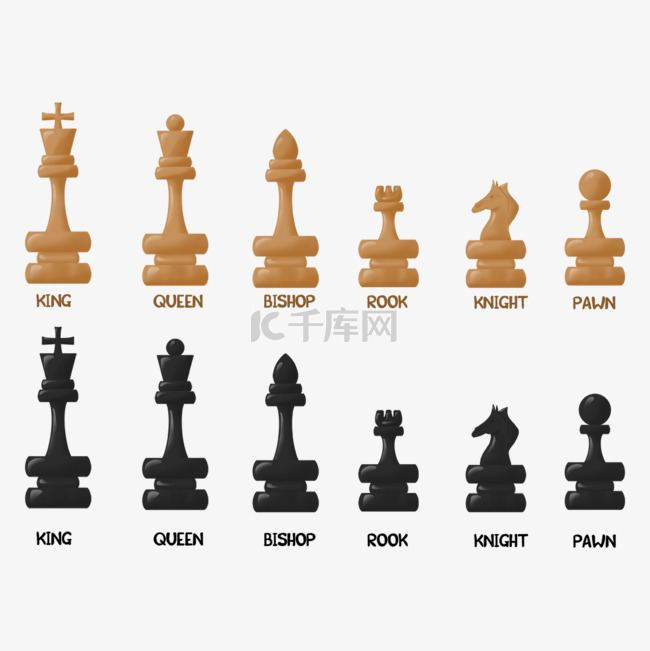 国际象棋卡通棋子信息素材图片免费下载-千库网