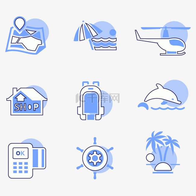 旅游旅行图标icon套图素材图片免费下载-千库网