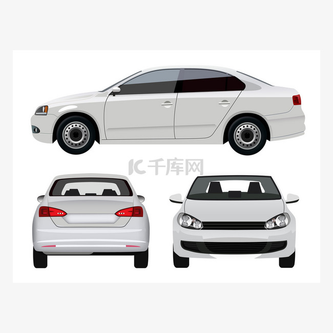 白色轿车素材图片免费下载-千库网
