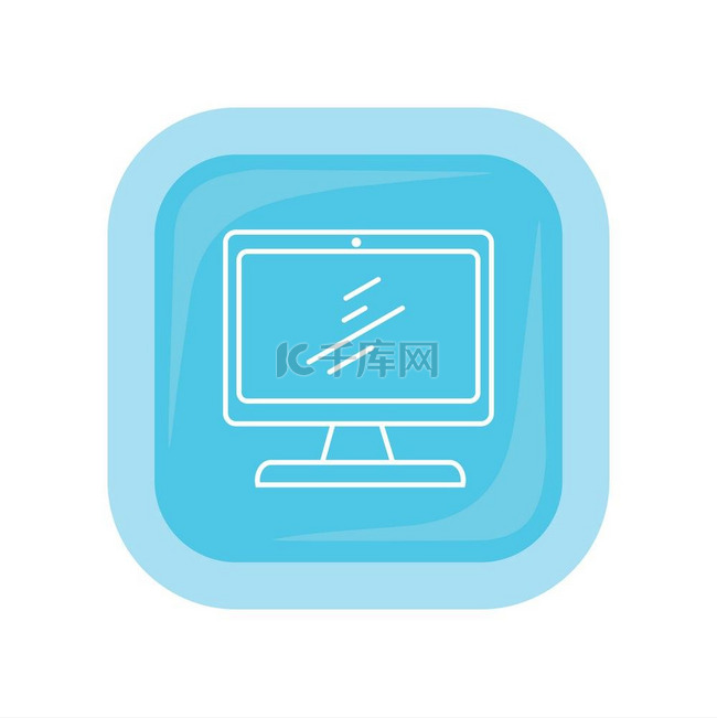 台式机图标按钮隔离在白色白色隔离的计算机图标按钮台式机符号时尚平面风格的图标用于网站设计徽标应用程序的计算机符号现代计算机设备轮廓矢量素材图片 ...