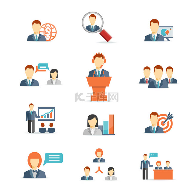 商务人士矢量图标素材图片免费下载-千库网