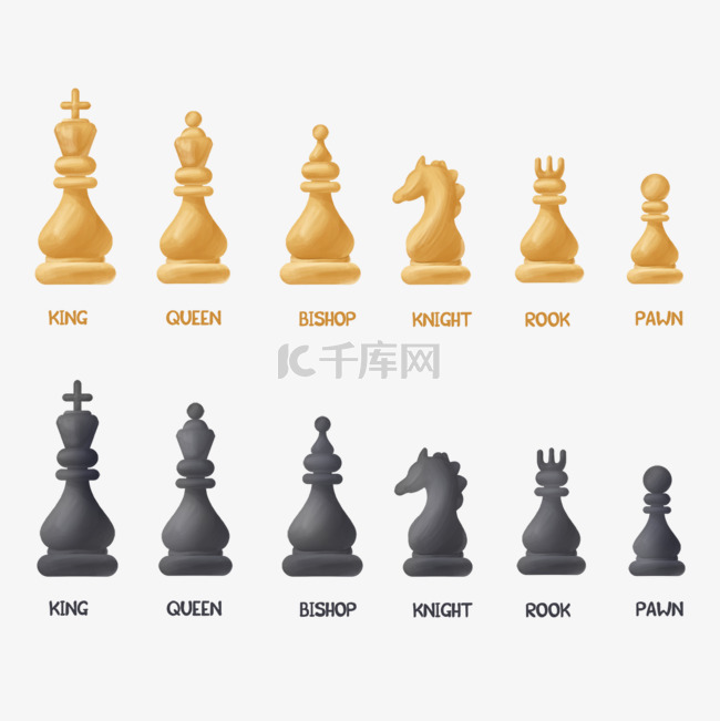 国际象棋竞赛木质卡通漂亮素材图片免费下载-千库网