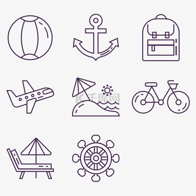 旅游旅行图标icon套图素材图片免费下载-千库网