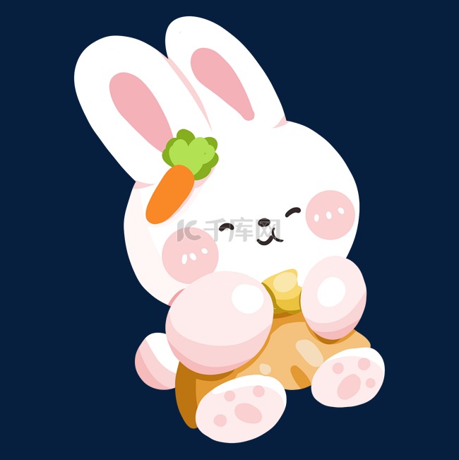 白色卡通兔子素材图片免费下载-千库网