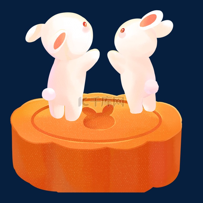 中秋玉兔月饼素材图片免费下载-千库网