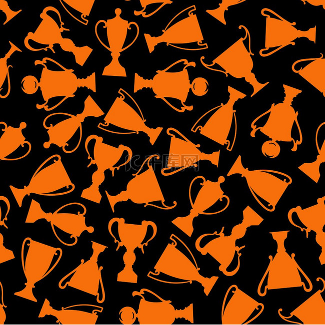 金色冠军杯和奖杯图案。素材图片免费下载-千库网