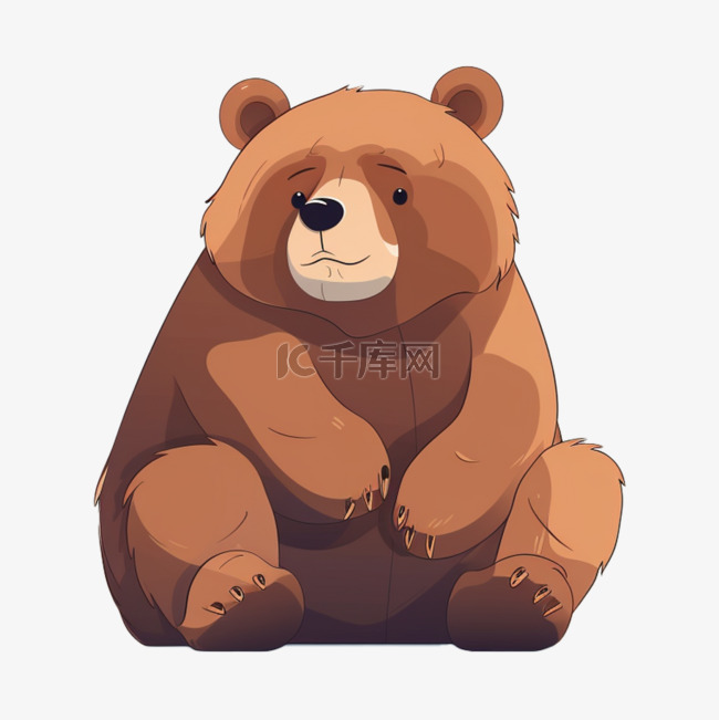 扁平插画手绘卡通熊素材图片免费下载-千库网