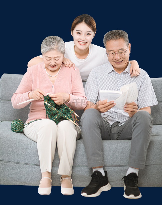 一家三口家里和睦相处素材图片免费下载-千库网