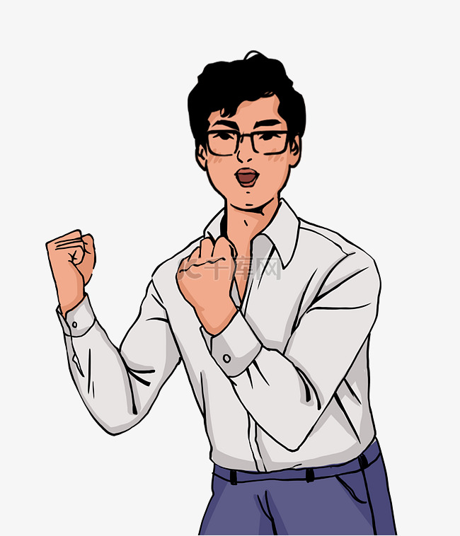 复古男子攥拳素材图片免费下载-千库网