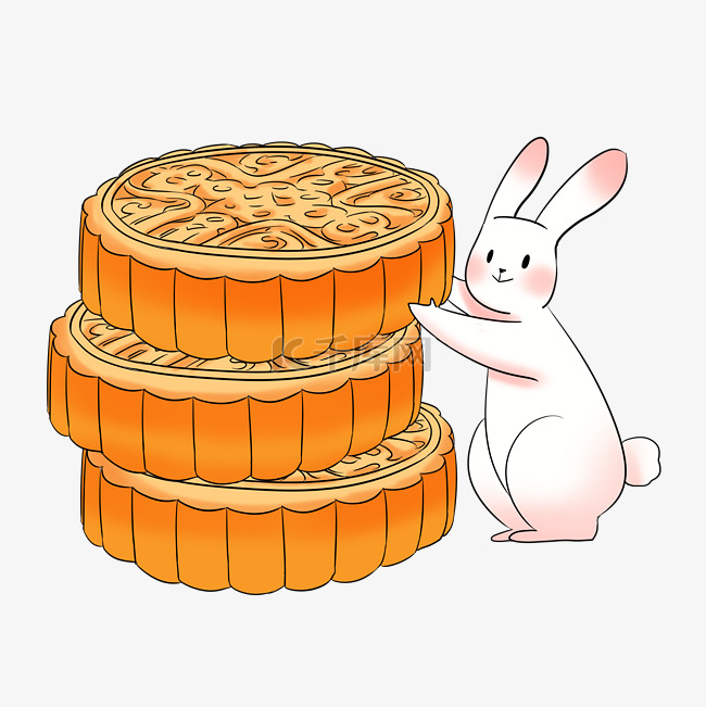 中秋中秋节月饼玉兔素材图片免费下载-千库网