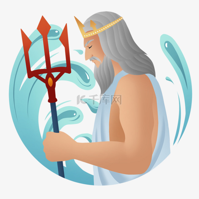 希腊神话海神波塞冬素材图片免费下载-千库网