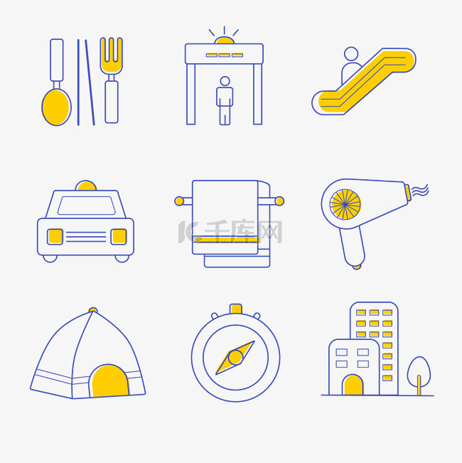 旅游旅行图标icon套图素材图片免费下载-千库网