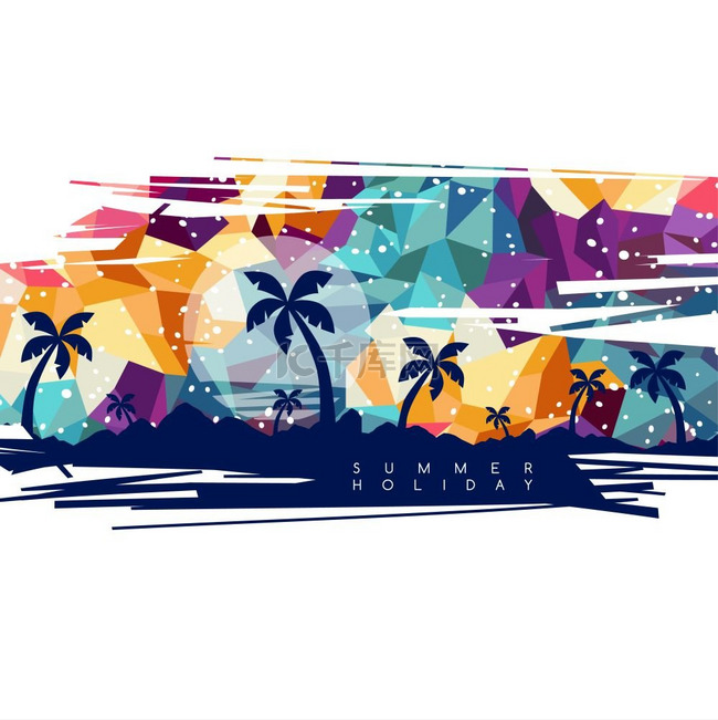 暑假度假主题矢量艺术。素材图片免费下载-千库网