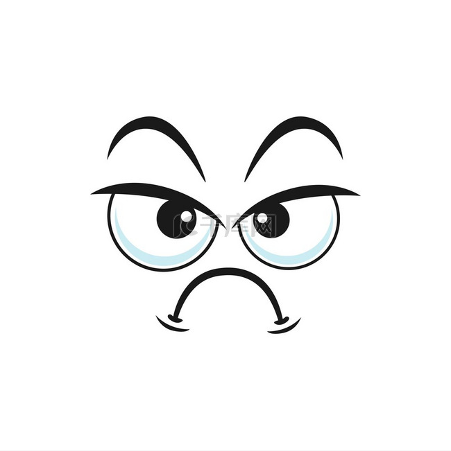 愤怒的难以置信的表情符号表达，不信任的悲伤情绪表情符号孤立的图标。素材图片免费下载-千库网