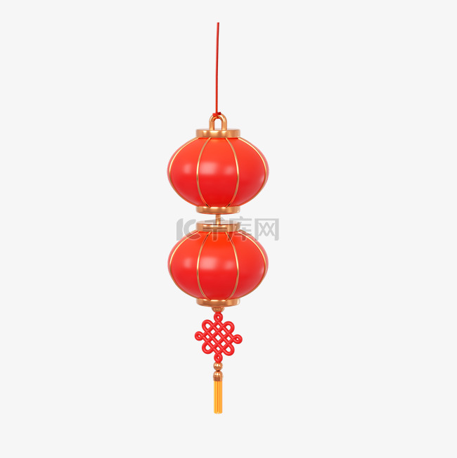 3DC4D立体新年大红灯笼素材图片免费下载-千库网