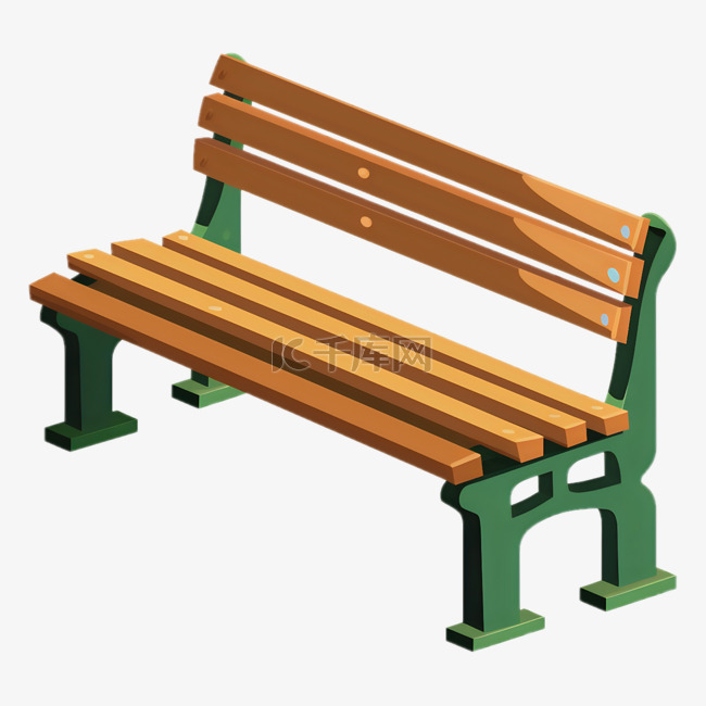 公园卡通板凳长椅素材图片免费下载-千库网