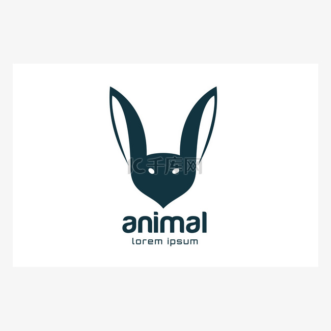 Abstract animal face logo vector template. Rabbit, bat mascot素材图片免费下载-千库网