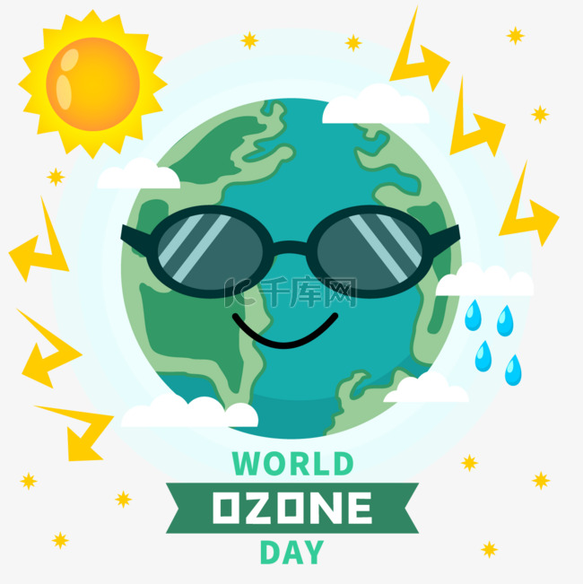 世界臭氧日层阻隔紫外线插画素材图片免费下载-千库网