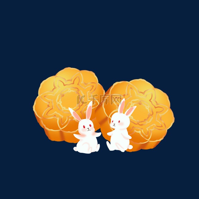 中秋中秋节月饼玉兔素材图片免费下载-千库网