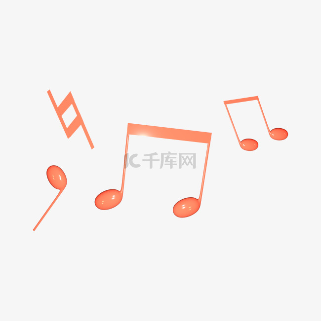 3DC4D立体两个八分音符素材图片免费下载-千库网