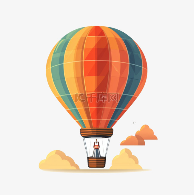 卡通手绘天空热气球素材图片免费下载-千库网