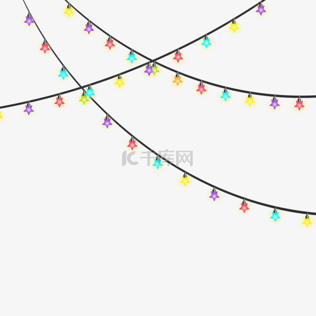 圣诞灯串圣诞节装饰素材图片免费下载-千库网