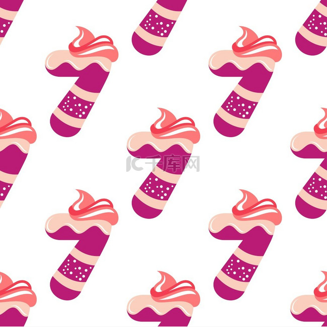 无缝图案搭配卡通数字7适合儿童或生日设计素材图片免费下载-千库网