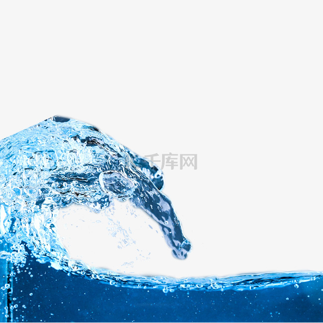 蓝色摄影图海浪飞溅素材图片免费下载-千库网