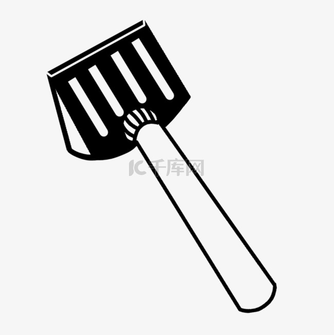 创意黑白单色涂鸦小铲子素材图片免费下载-千库网