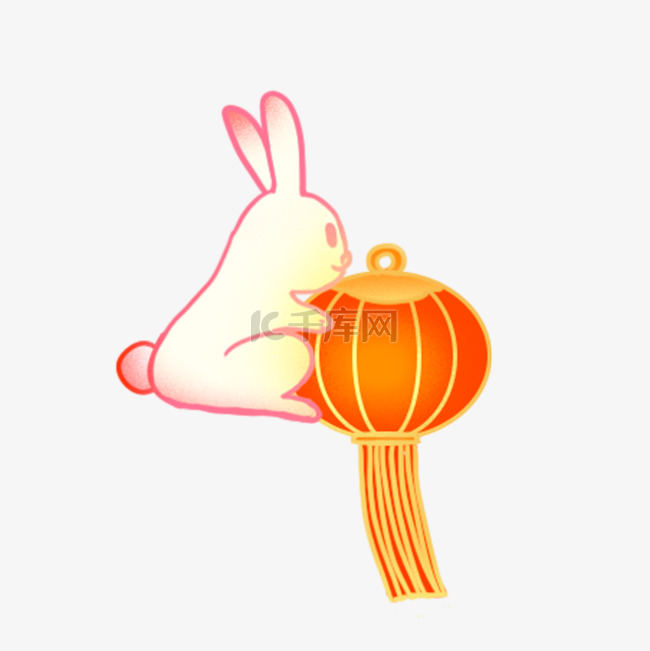 新年春节兔子灯笼素材图片免费下载-千库网