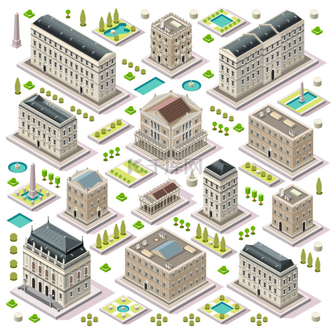 City Map Set 05 Tiles Isometric素材图片免费下载-千库网