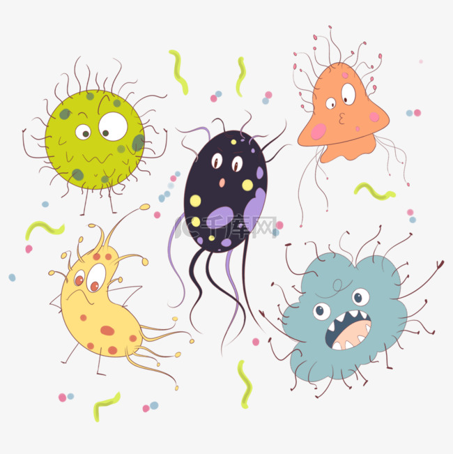 微小的卡通微生物素材图片免费下载-千库网