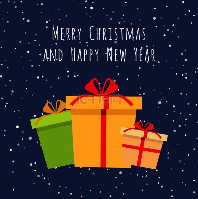 圣诞快乐和新年快乐。素材图片免费下载-千库网