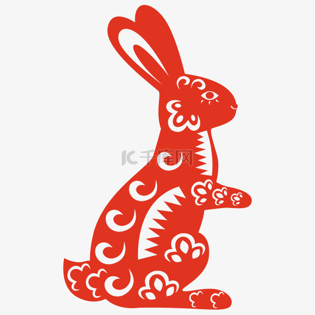 兔年大吉窗花剪纸素材图片免费下载-千库网