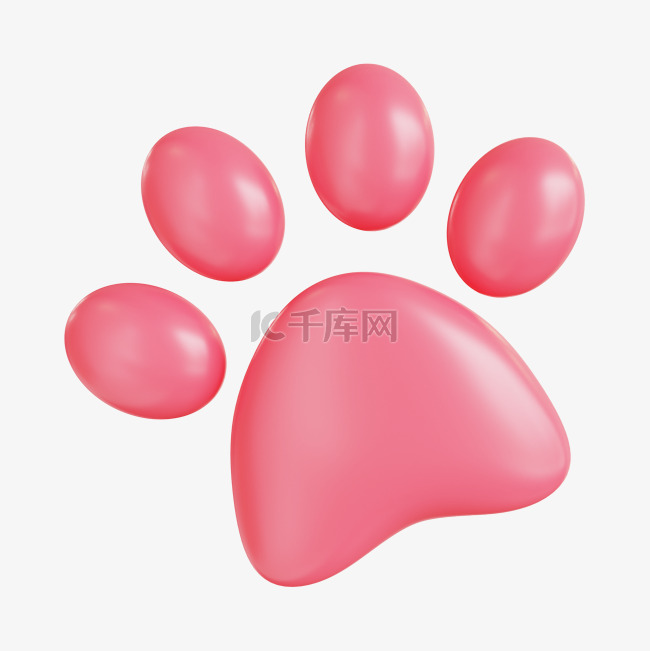 3DC4D立体猫爪爪子素材图片免费下载-千库网
