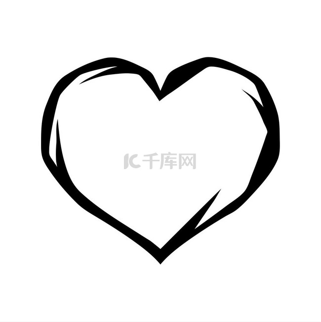 黑色心形纹身符号白色背景上的图标或插图黑色心形纹身符号素材图片免费下载-千库网
