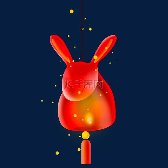 兔年立体兔子灯笼装饰素材图片免费下载-千库网