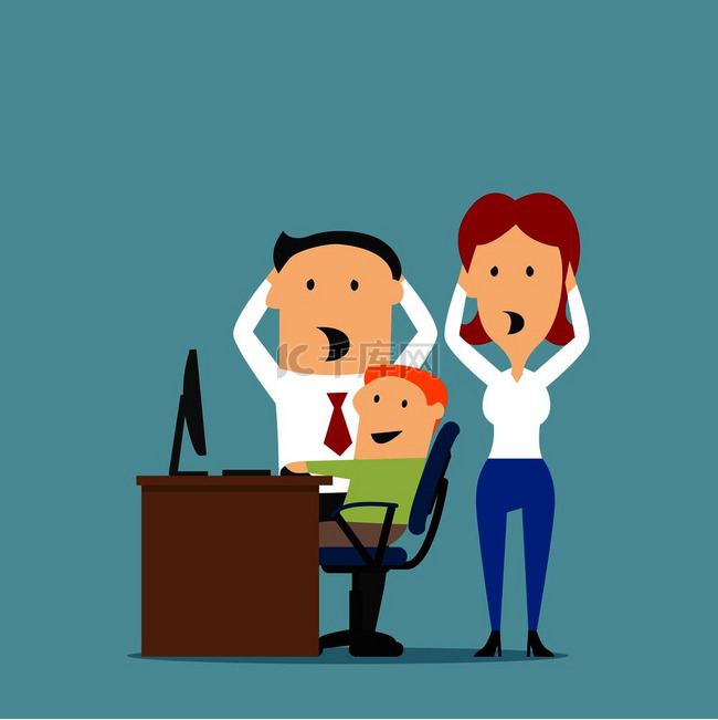 儿童互联网安全和视频游戏成瘾概念设计。素材图片免费下载-千库网