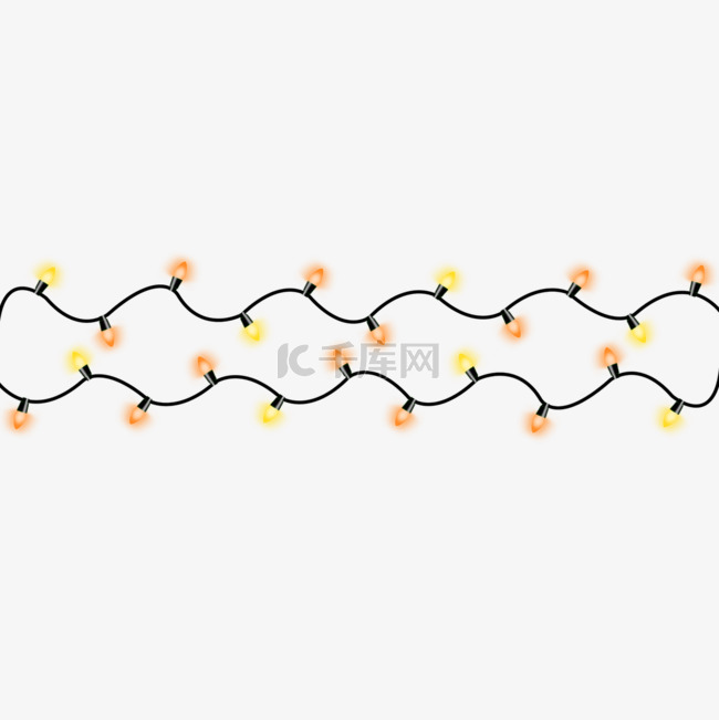 圣诞灯串组合创意黄色素材图片免费下载-千库网