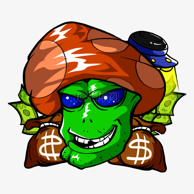 波普风格宇宙大叔外星人素材图片免费下载-千库网