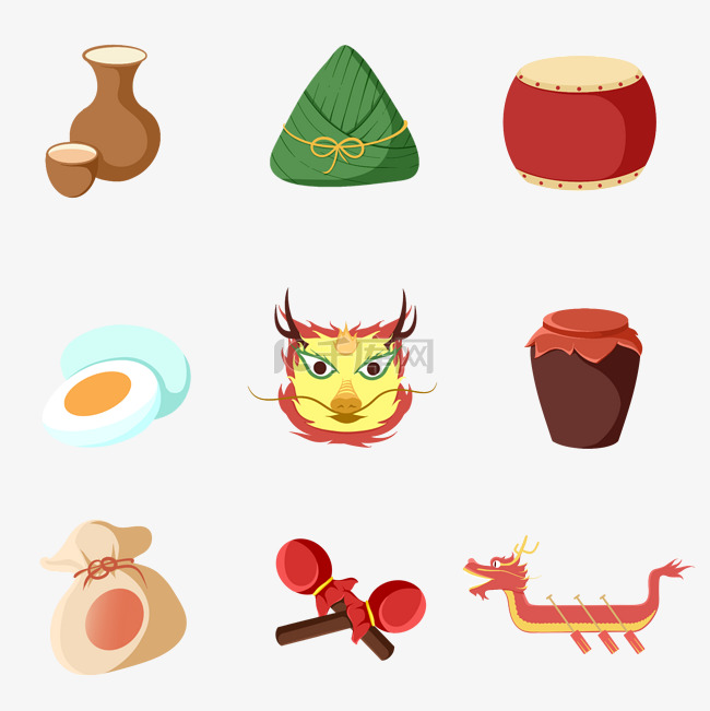 端午端午节图标套图素材图片免费下载-千库网