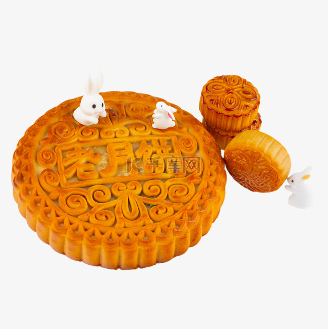 中秋中秋节玉兔大月饼素材图片免费下载-千库网